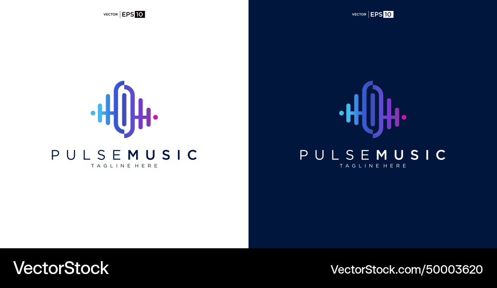 Pulse music player logo element Royalty Free Vector Image