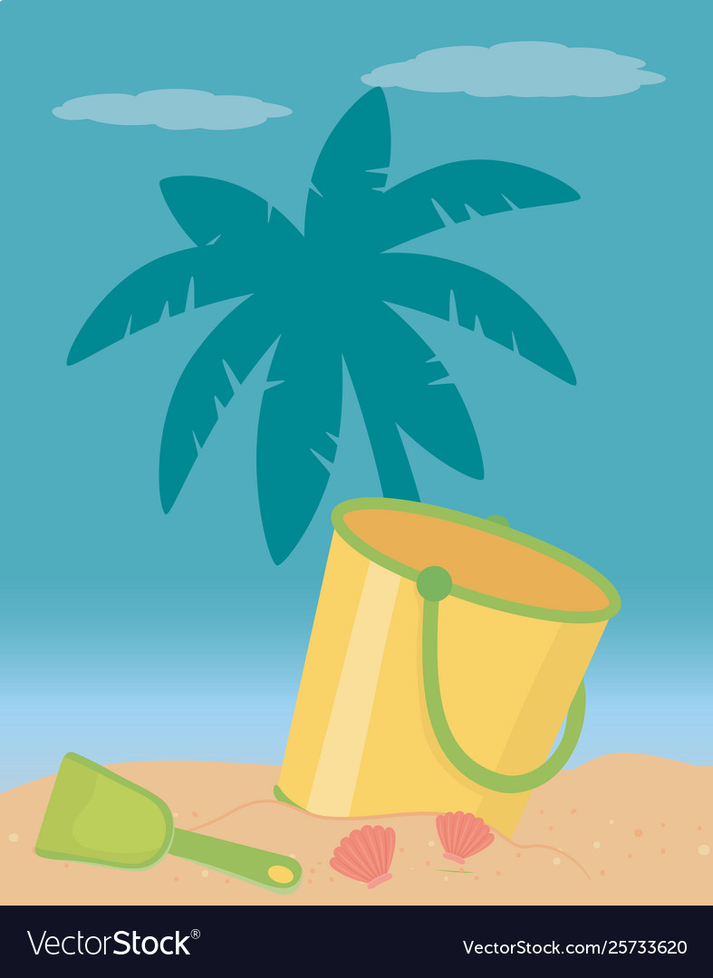 Sand bucket summer and beach design Royalty Free Vector