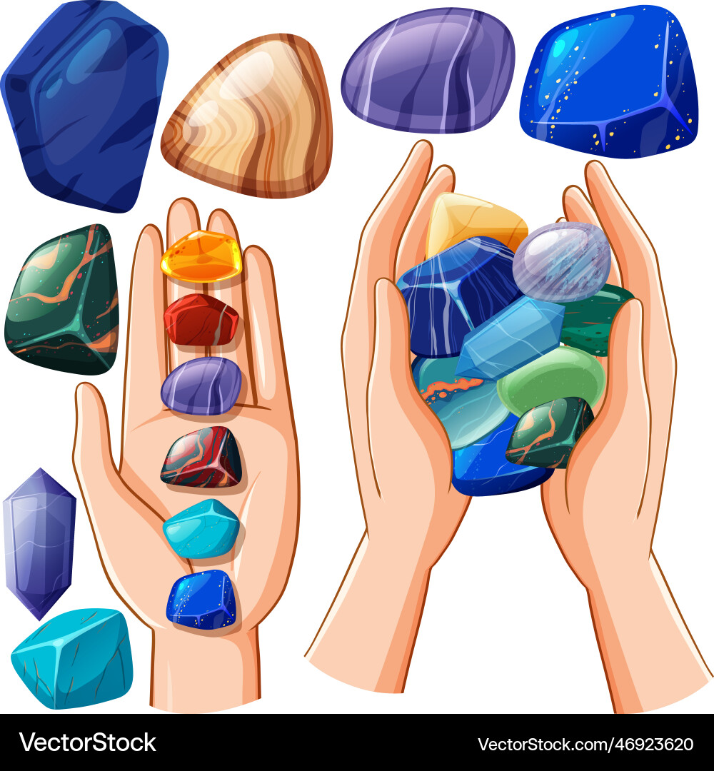 Set of lucky gem stone Royalty Free Vector Image
