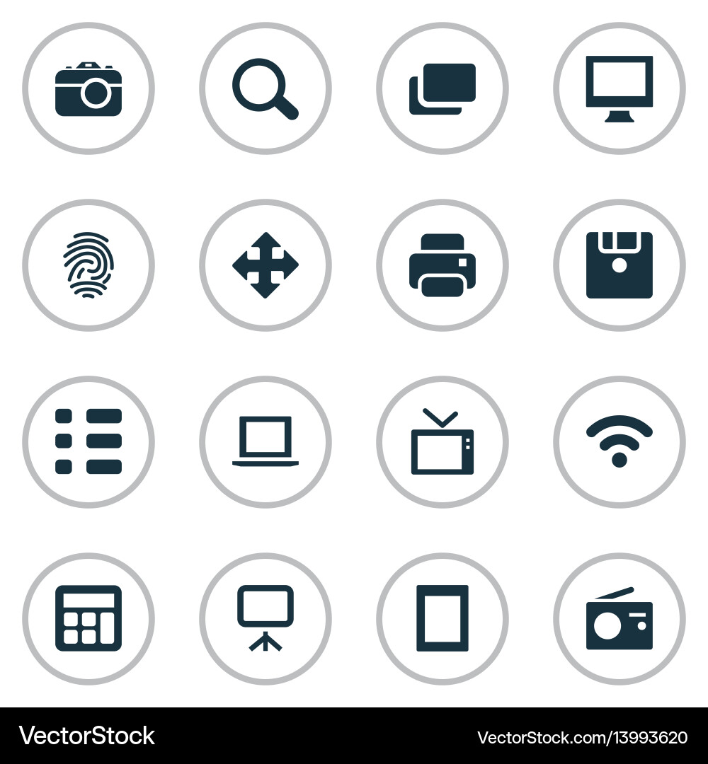 Set of simple hardware icons Royalty Free Vector Image