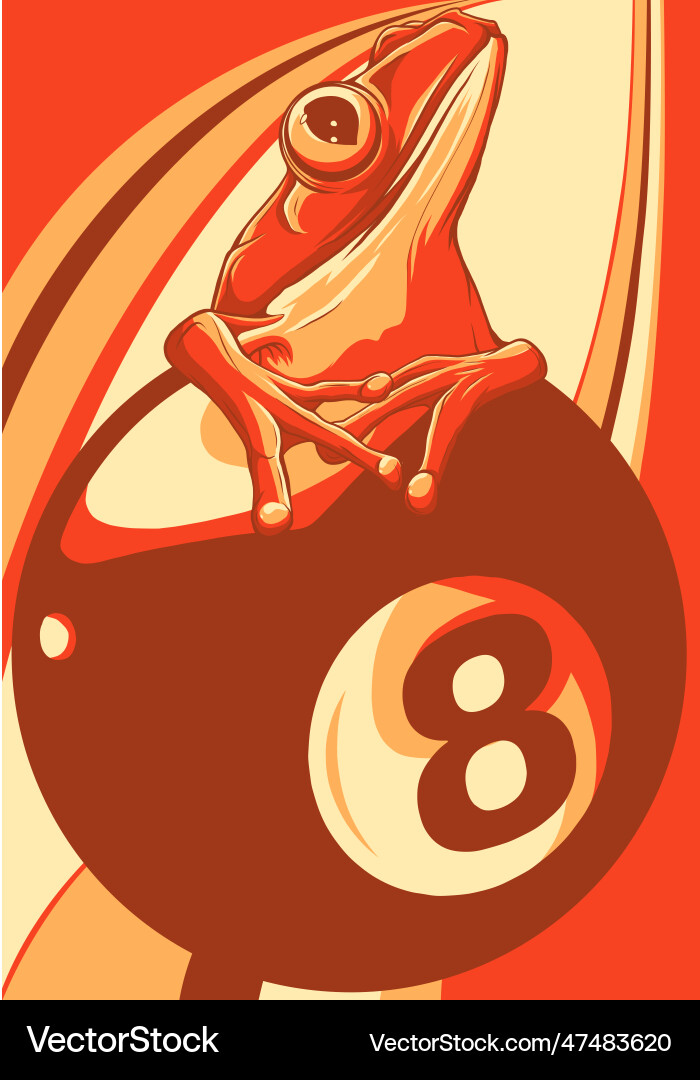 Sitting frog digital draw Royalty Free Vector Image