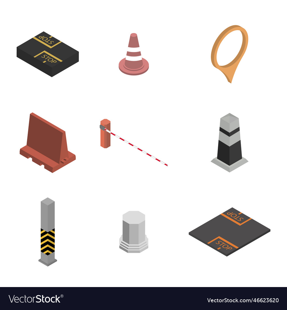 Under construction design elements flat 3d Vector Image