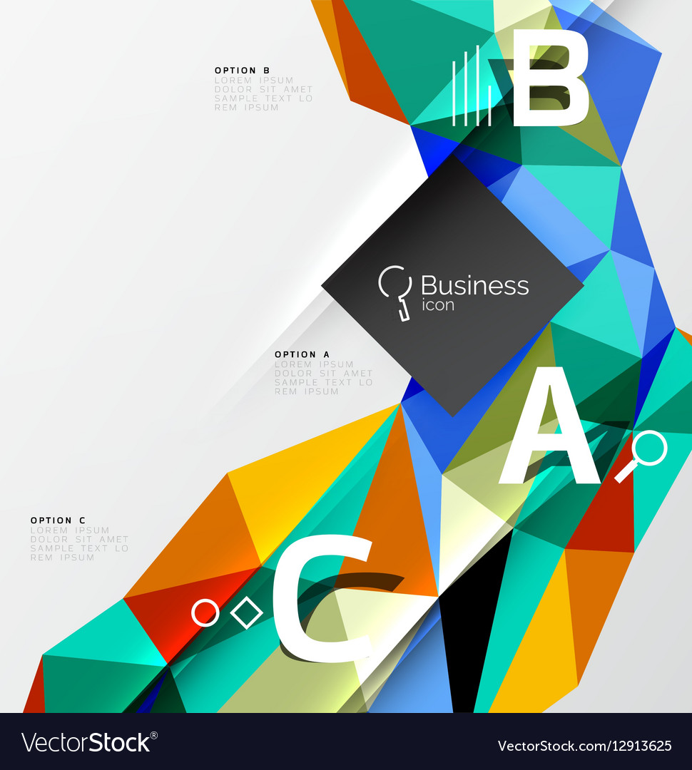 3d polygonal object triangles abstract background Vector Image