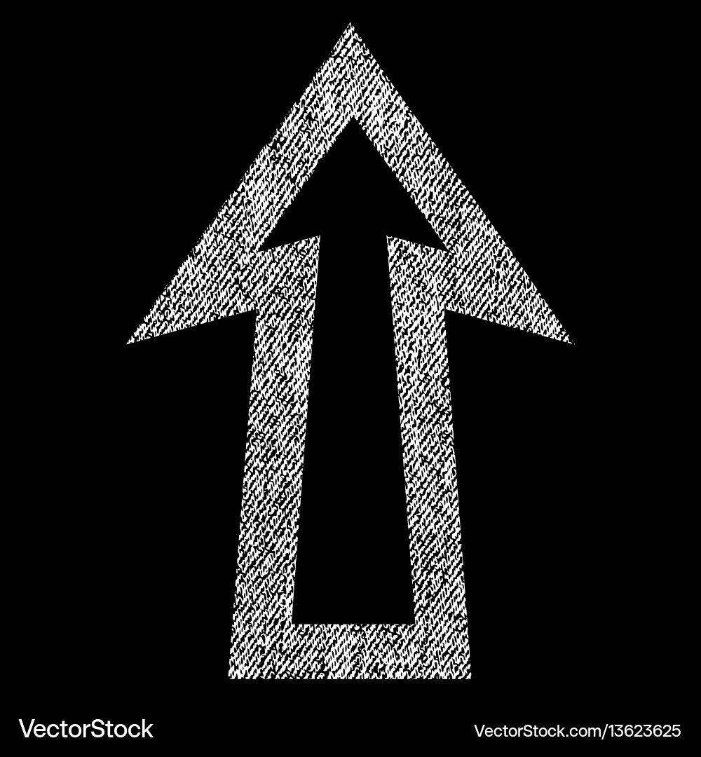Arrow up fabric textured icon Royalty Free Vector Image