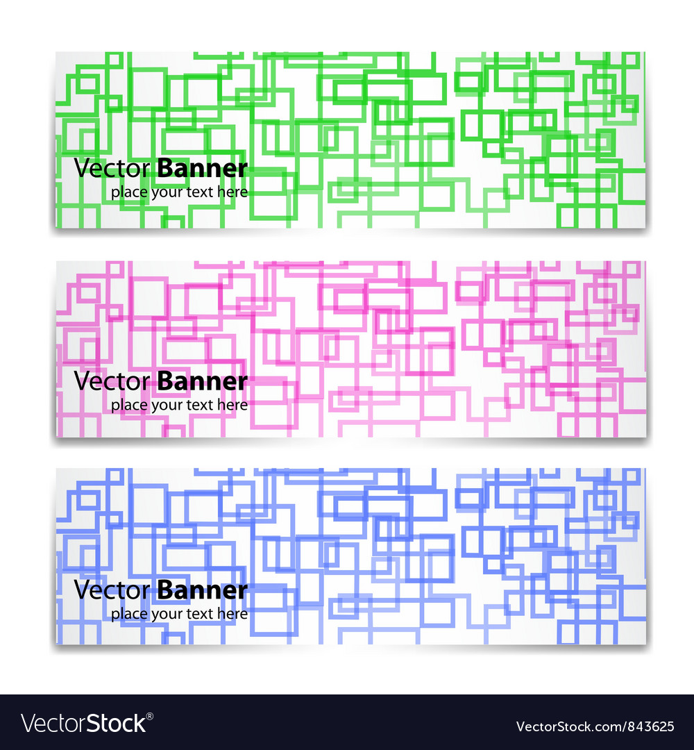 Banners headers colorful abstract set Royalty Free Vector