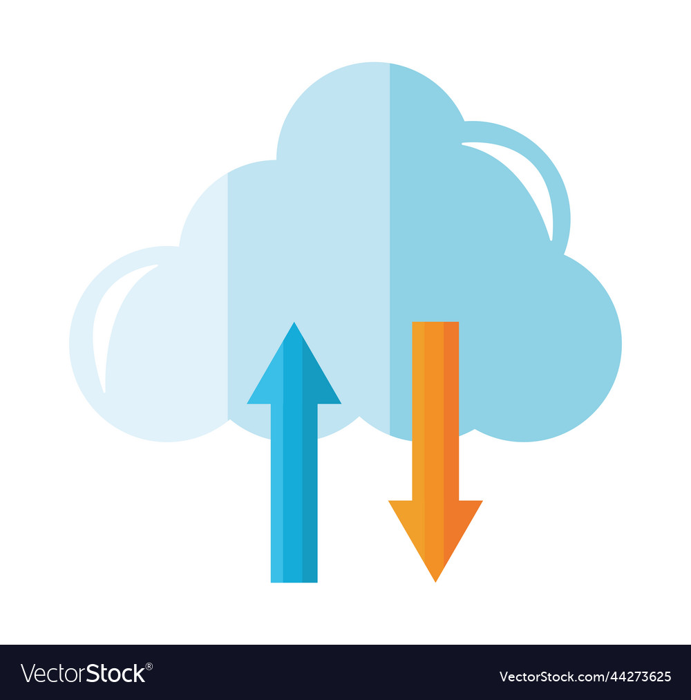 Cloud computing with arrows Royalty Free Vector Image