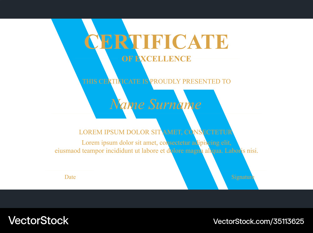 Creative certificate appreciation award Royalty Free Vector