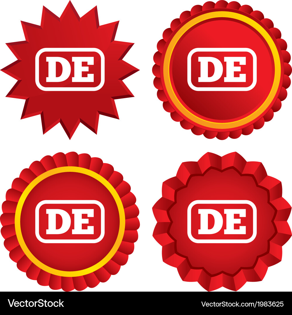 German language sign icon de deutschland Vector Image