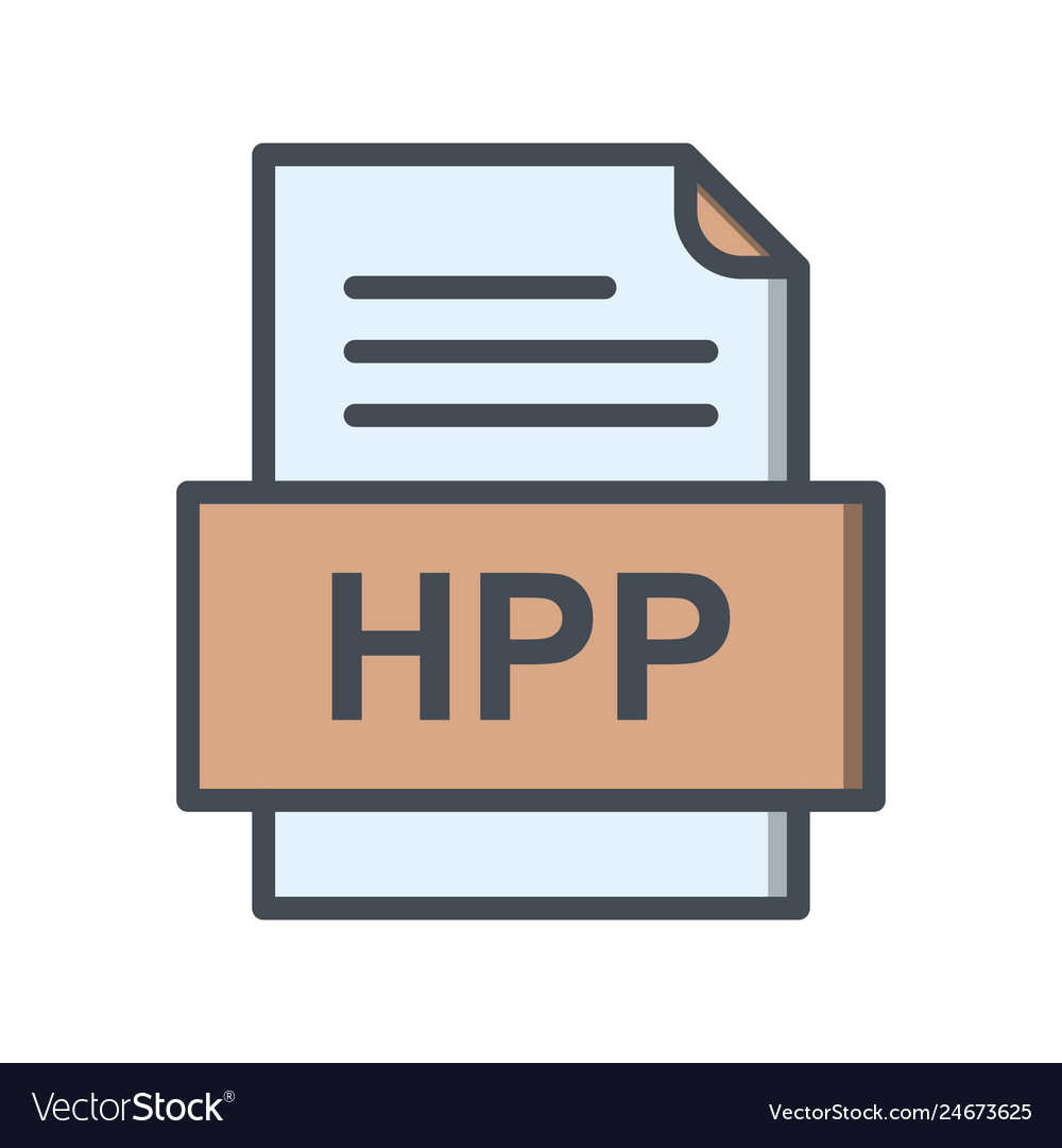 Hpp file document icon Royalty Free Vector Image