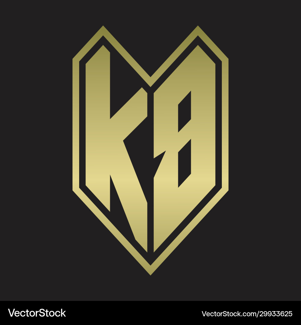 Kb logo monogram with emblem line style isolated Vector Image