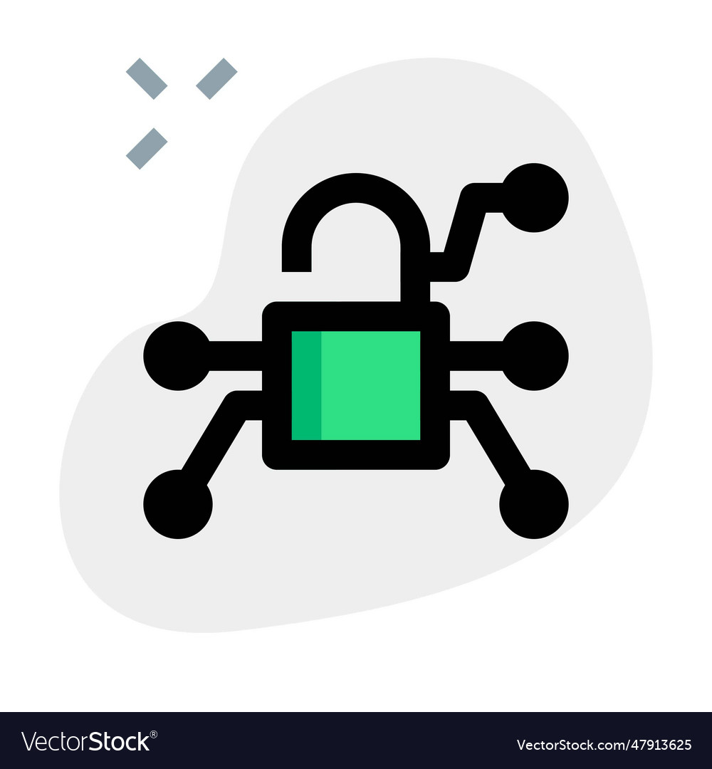 Lock with encryption for maximum security Vector Image