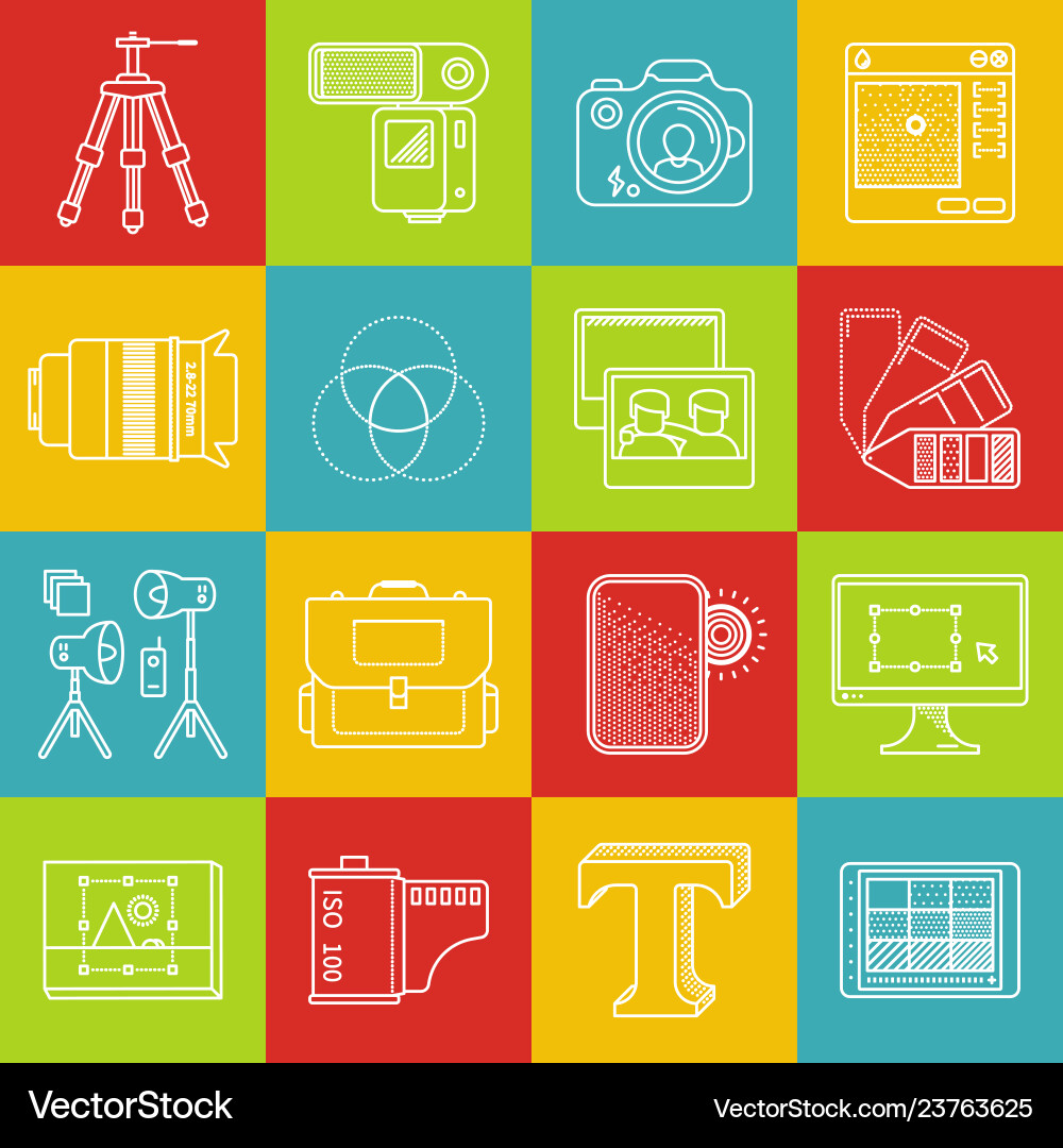 Photorgaphy and computer design lineart minimal Vector Image