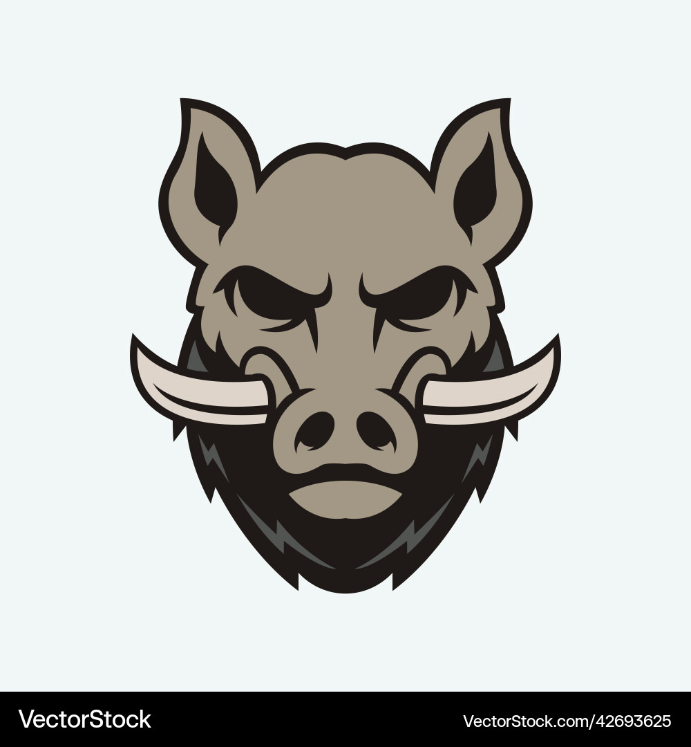 Pig mascot or wild boar head design Royalty Free Vector