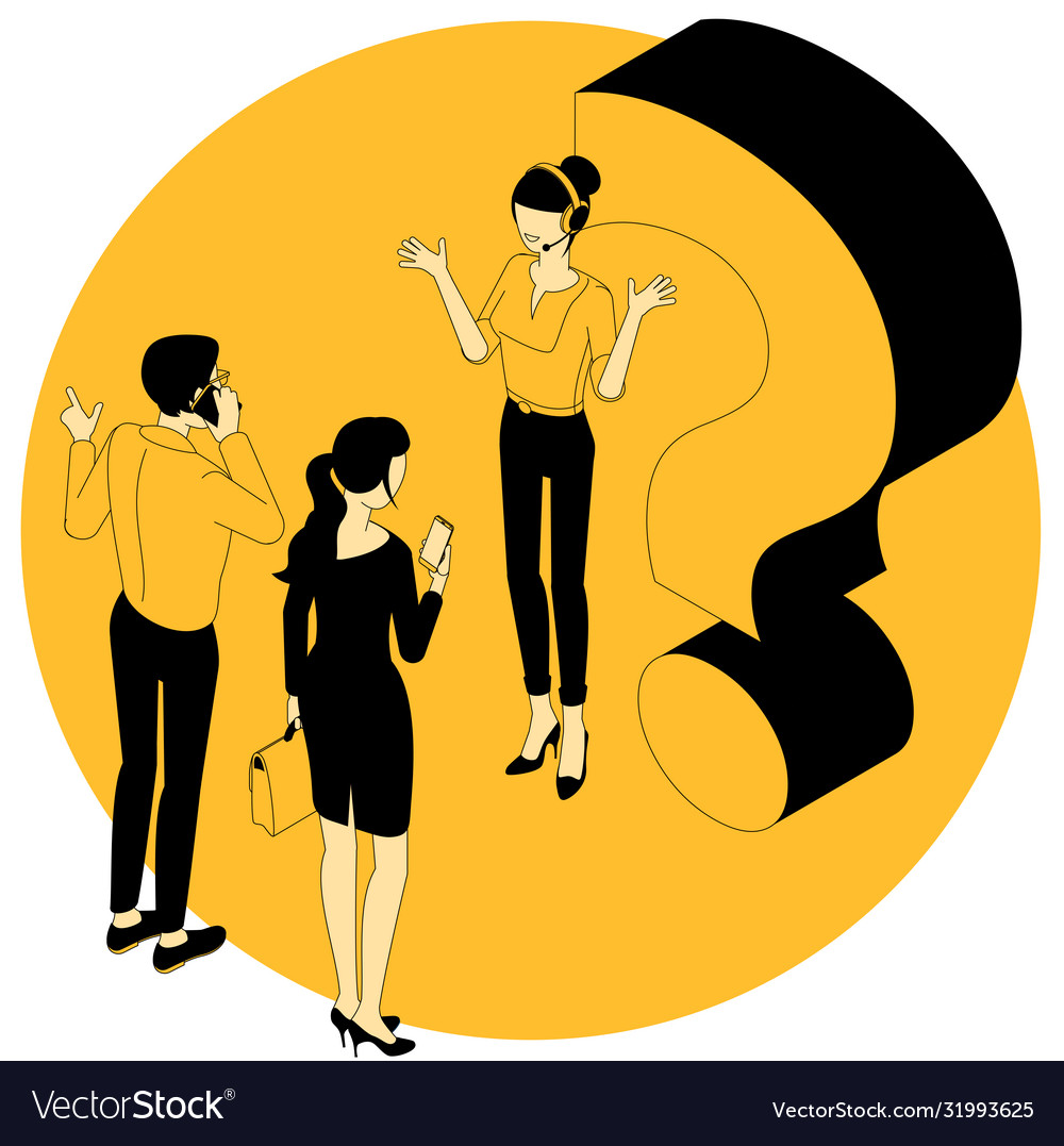 Question Mark Flat Design Isometric Royalty Free Vector