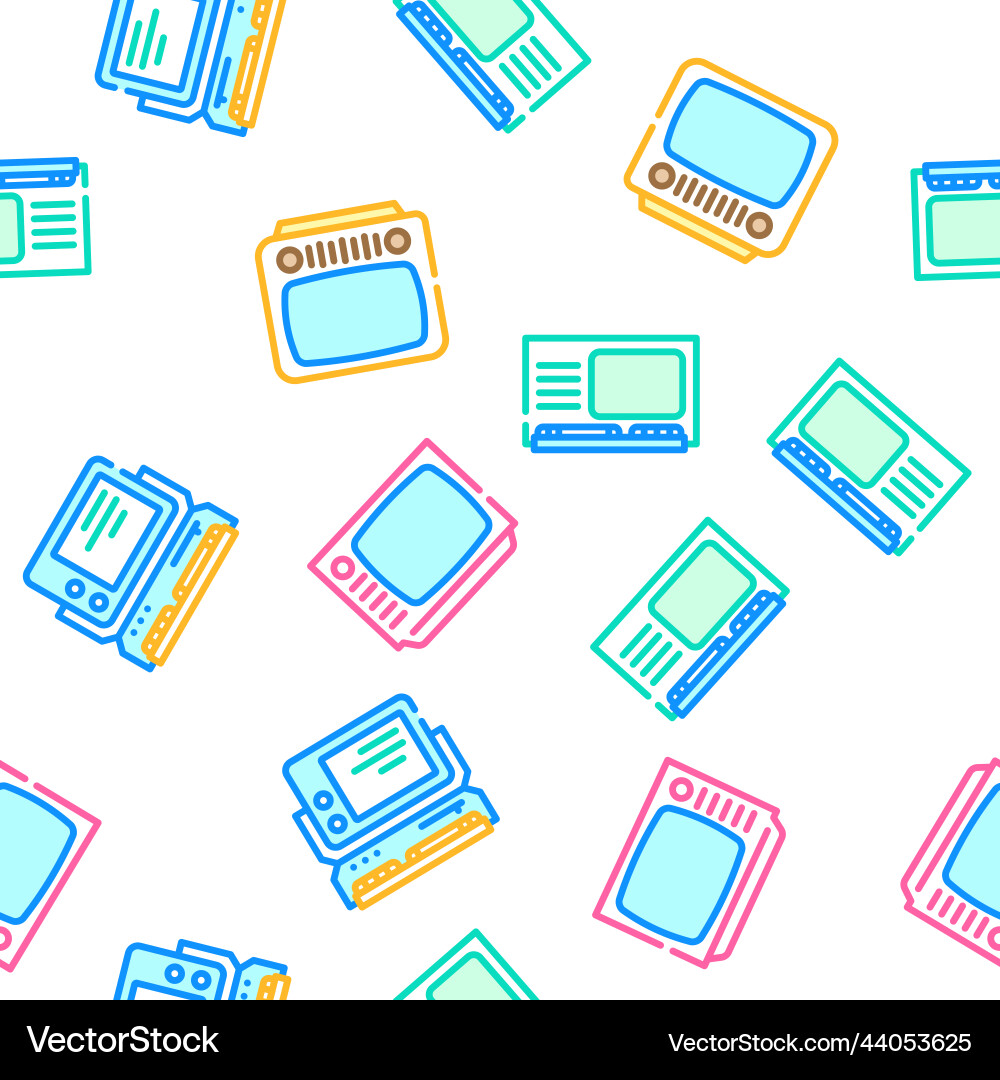 Retro gadget vintage technology seamless Vector Image