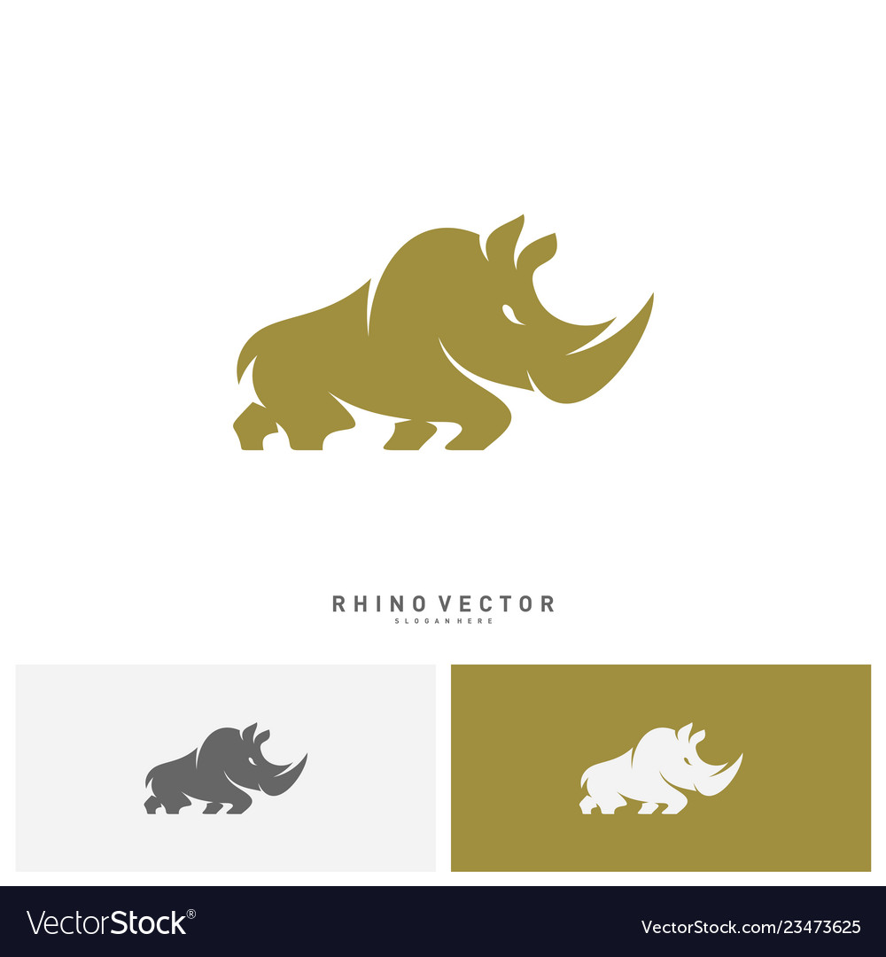 Rhino logo concept template Royalty Free Vector Image