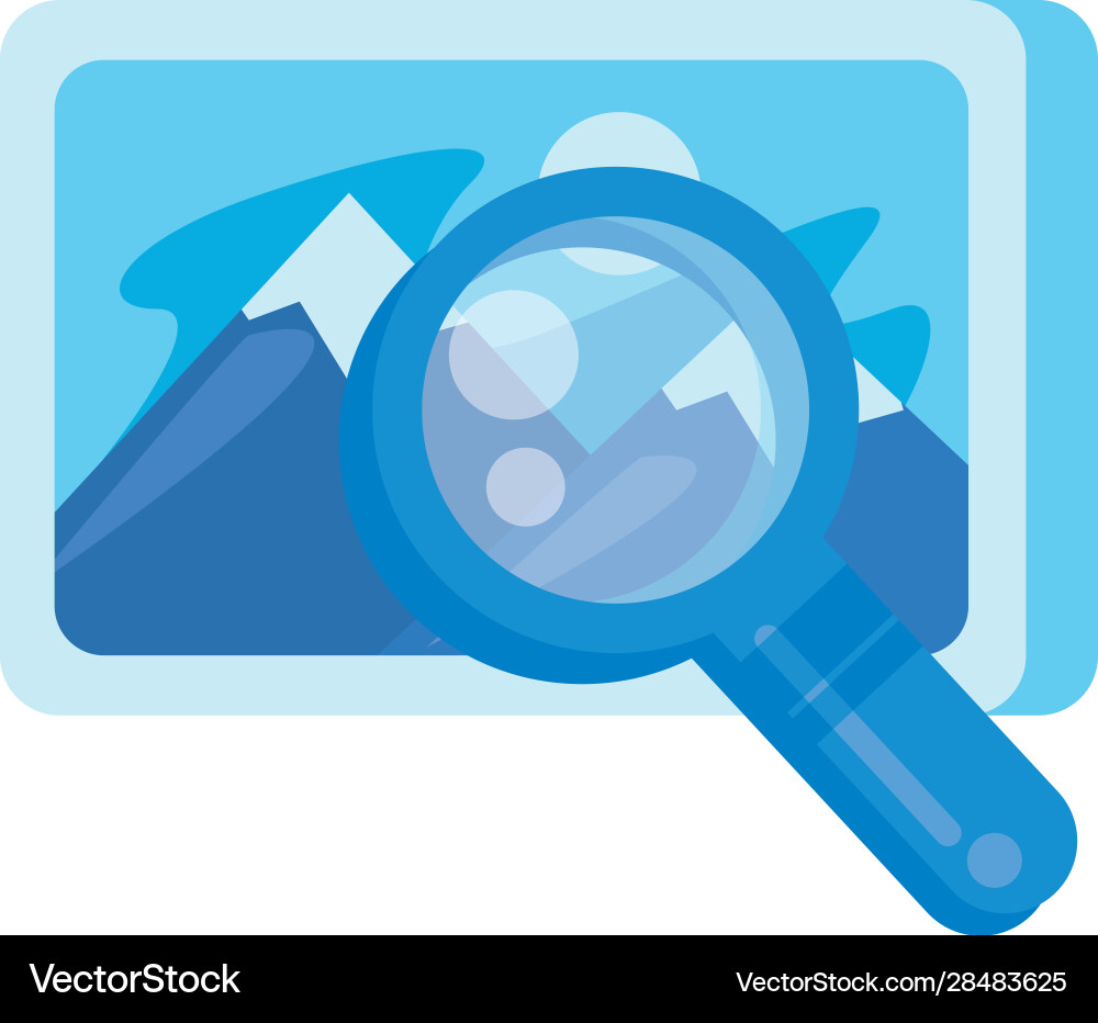 Search magnifying glass with picture file Vector Image