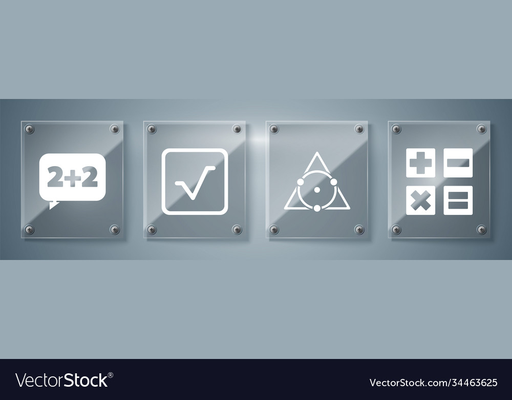 Set calculator triangle math square root Vector Image