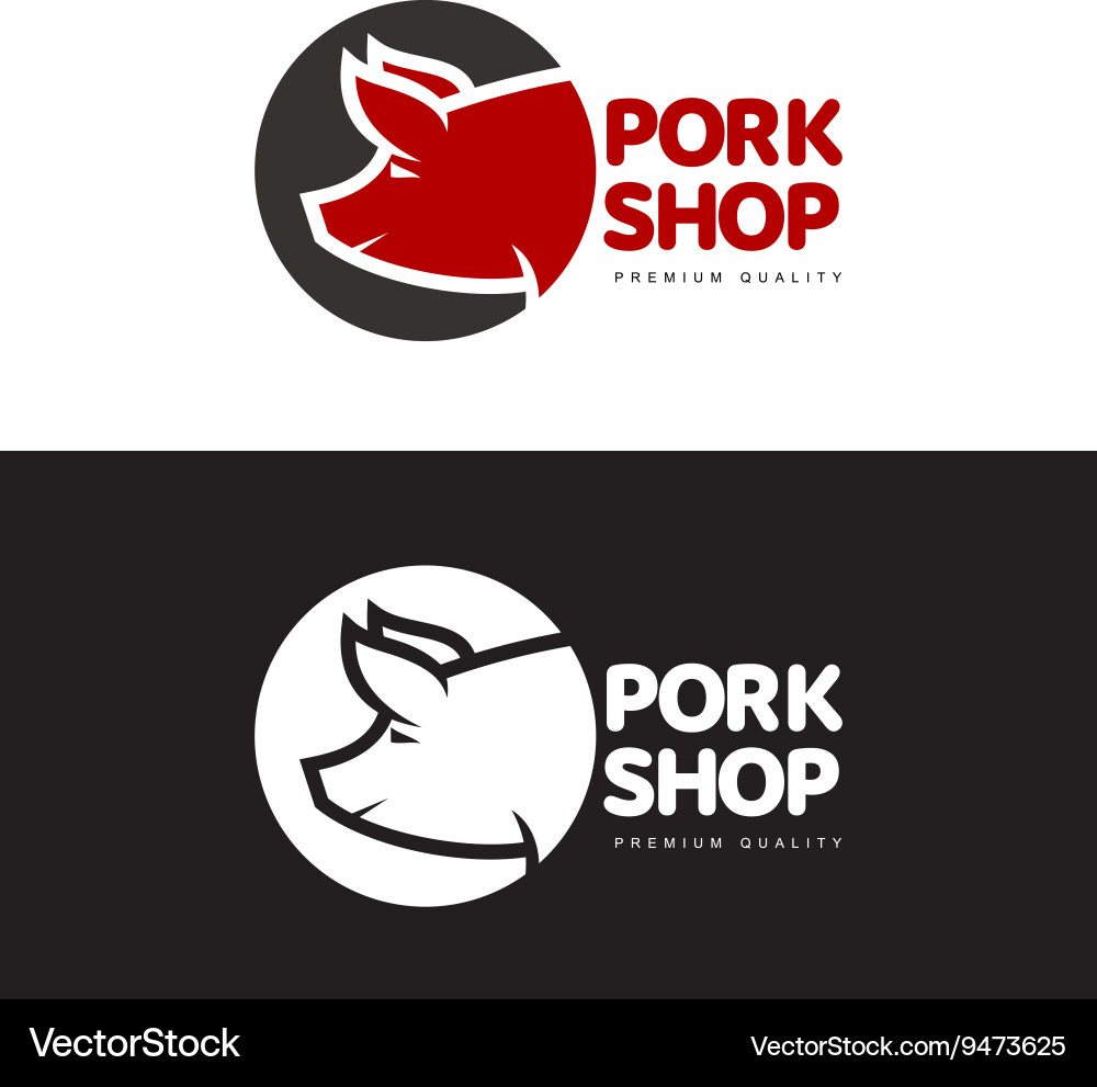 Set of logos with a pig Royalty Free Vector Image