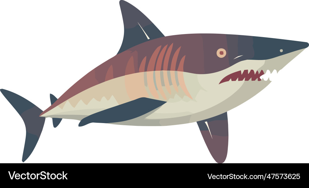 Sharp teeth of a cute fish in an underwater Vector Image