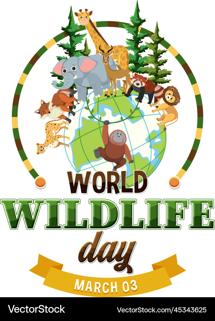 World wildlife day logo Royalty Free Vector Image
