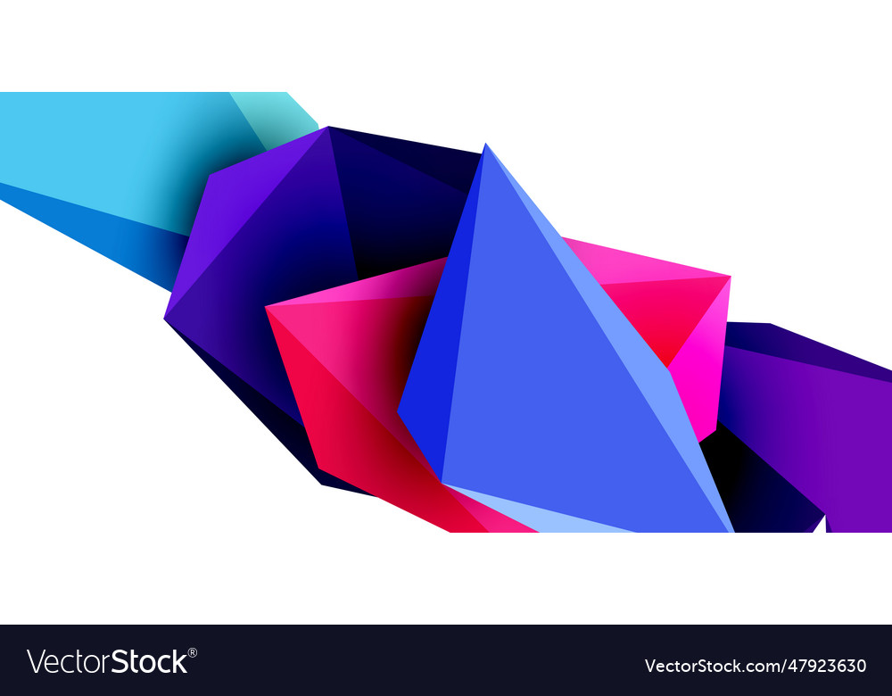 3d low poly triangle design elements Royalty Free Vector