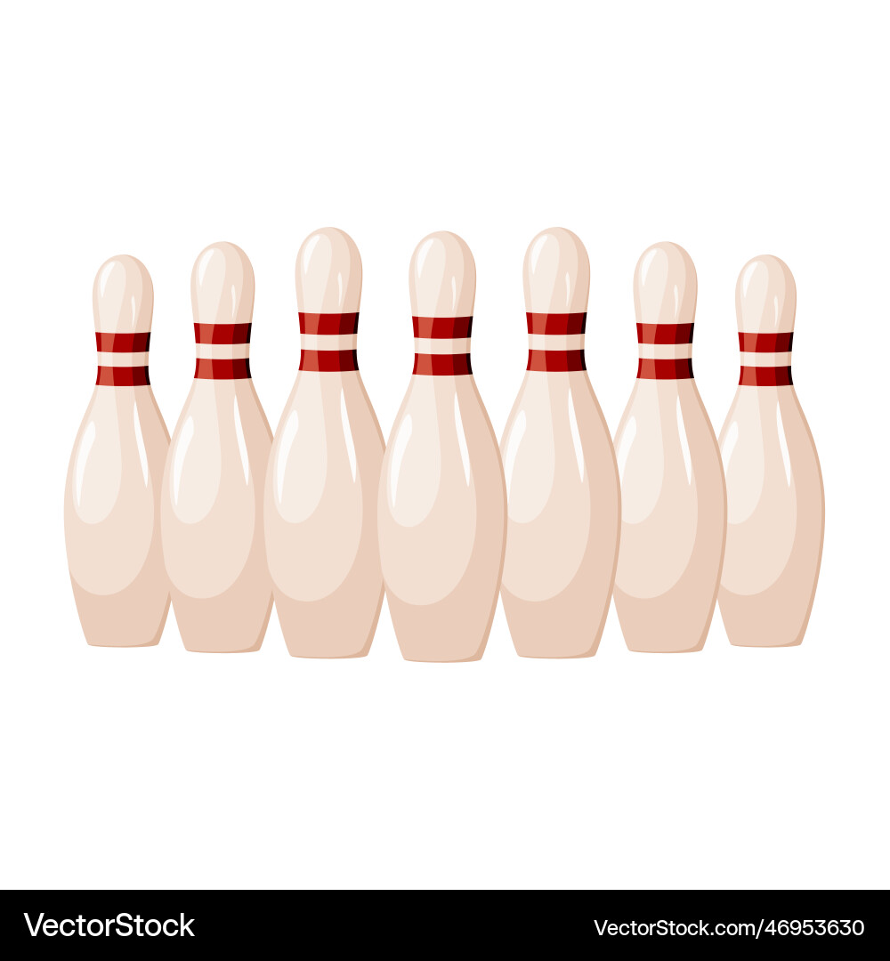 A set of bowling pins Royalty Free Vector Image