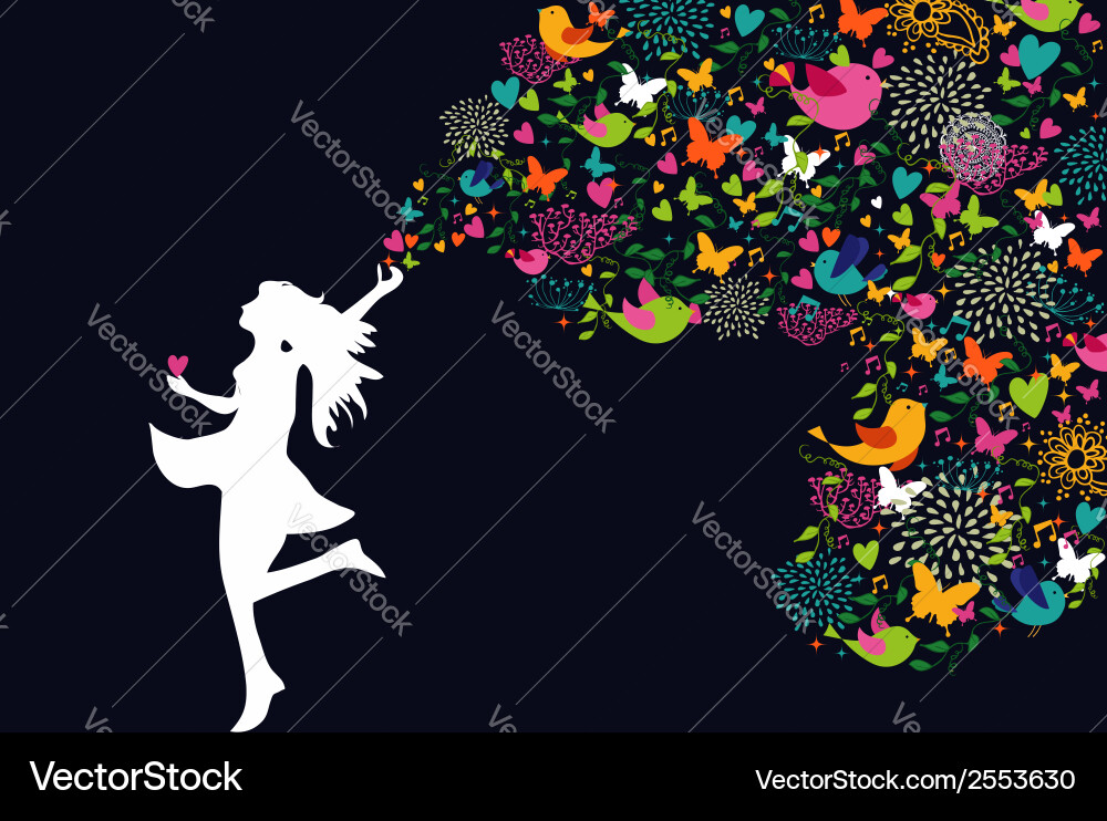Abstract floral woman Royalty Free Vector Image