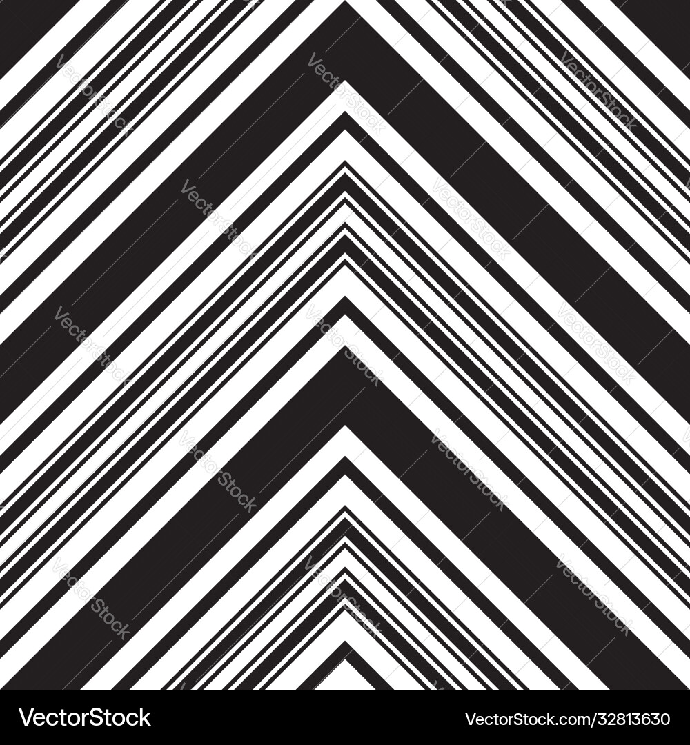 Black and white chevron diagonal stripes seamless Vector Image
