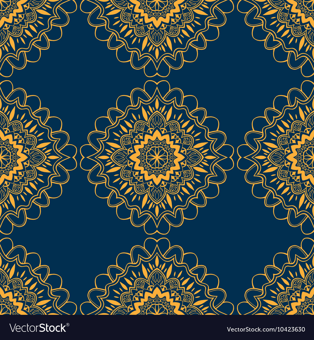 Blue mandala patterned background Royalty Free Vector Image