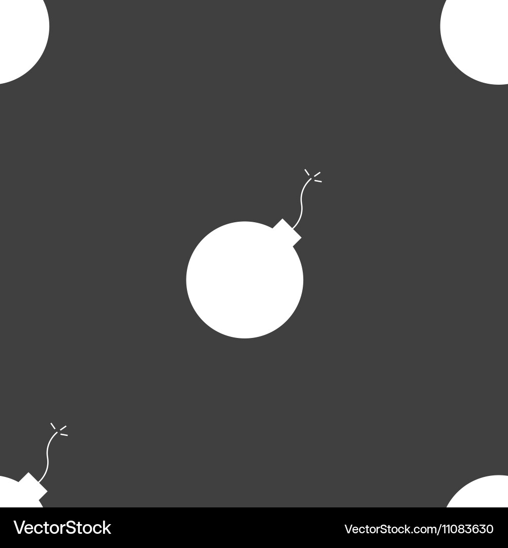 Bomb icon sign seamless pattern on a gray Vector Image