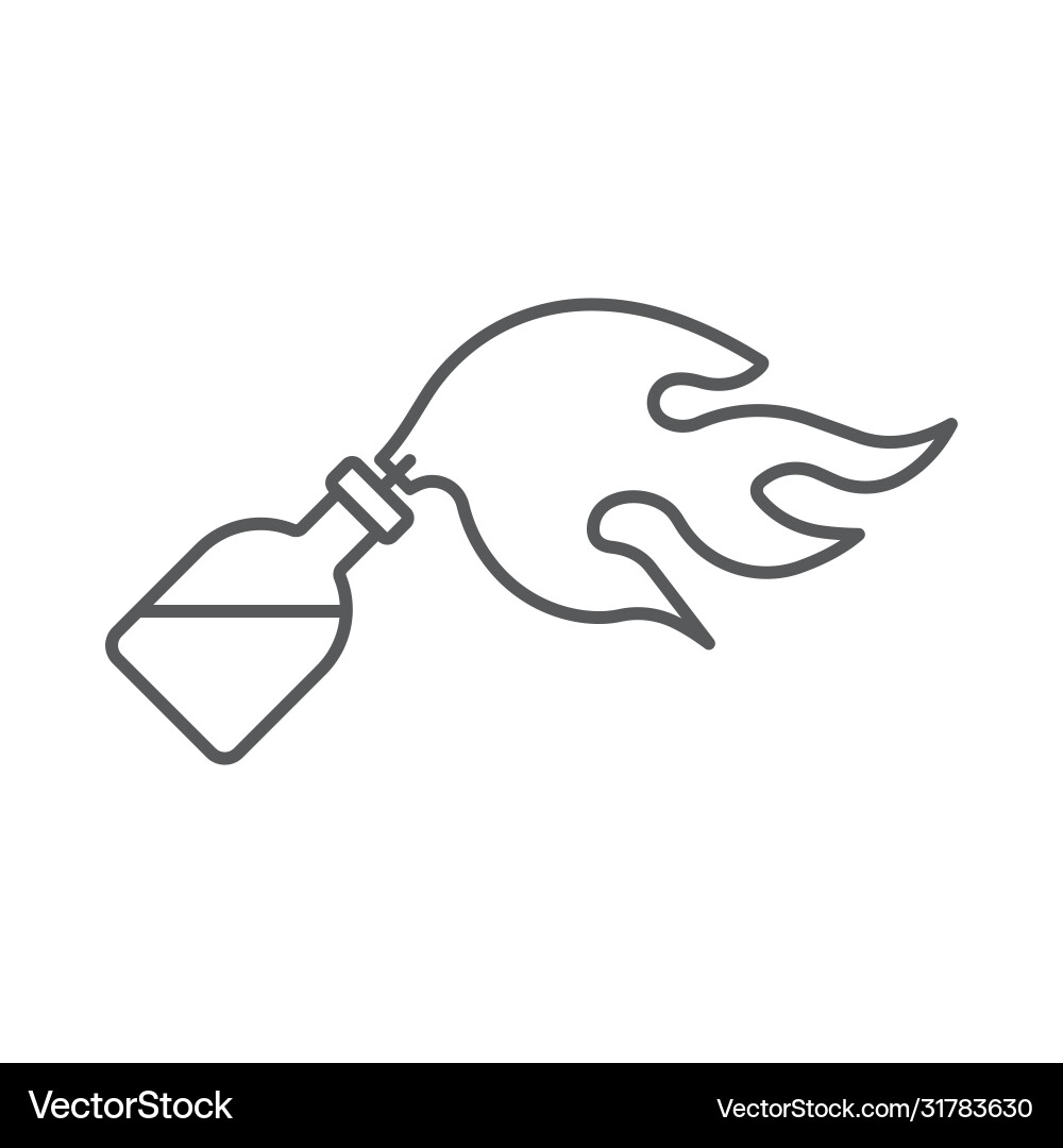 Fire cocktail bottle or molotov icon symbol Vector Image