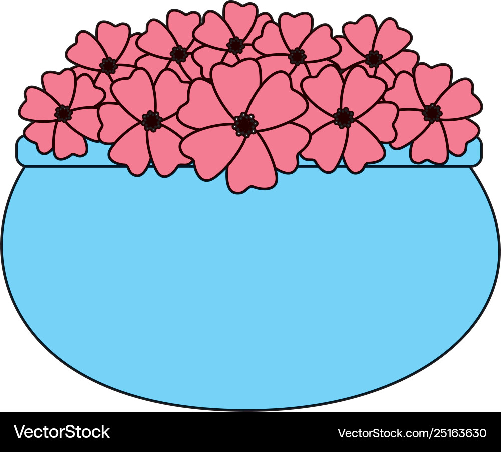 Floral decoration in ceramic pot Royalty Free Vector Image