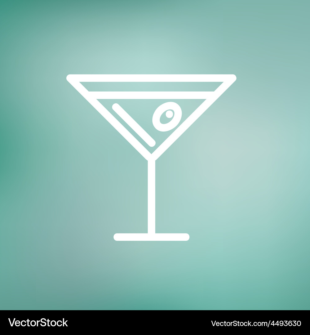 Glass of martini thin line icon Royalty Free Vector Image