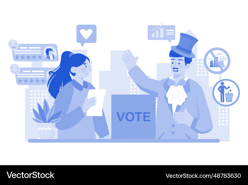 Political campaigns understand voter preferences Vector Image