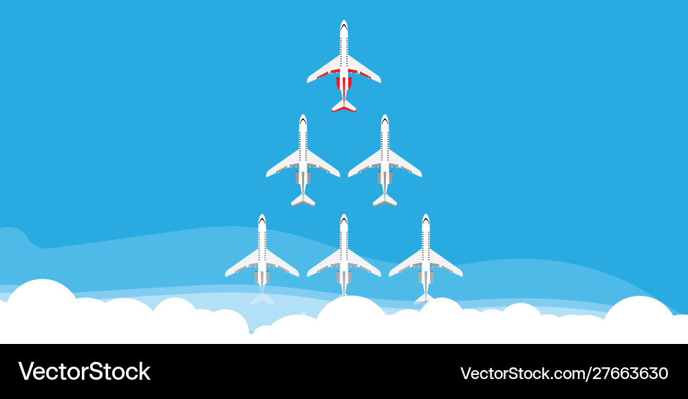 Red leader plane business concept flying Vector Image