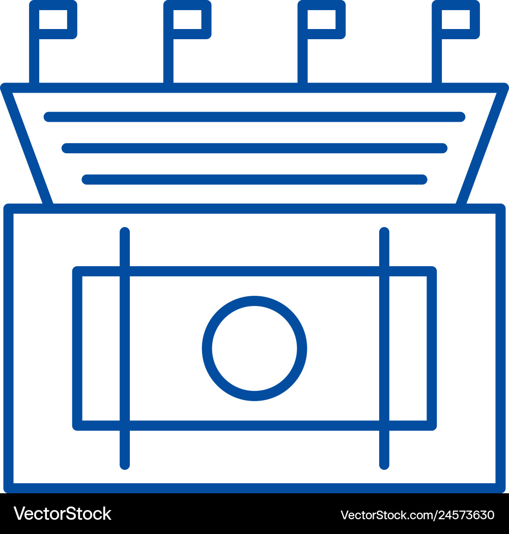 Sports field line icon concept flat Royalty Free Vector