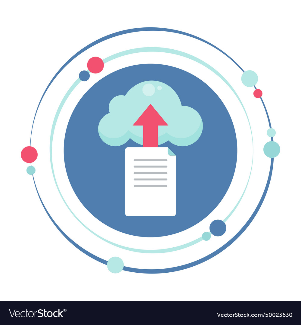 Upload document to cloud icon Royalty Free Vector Image