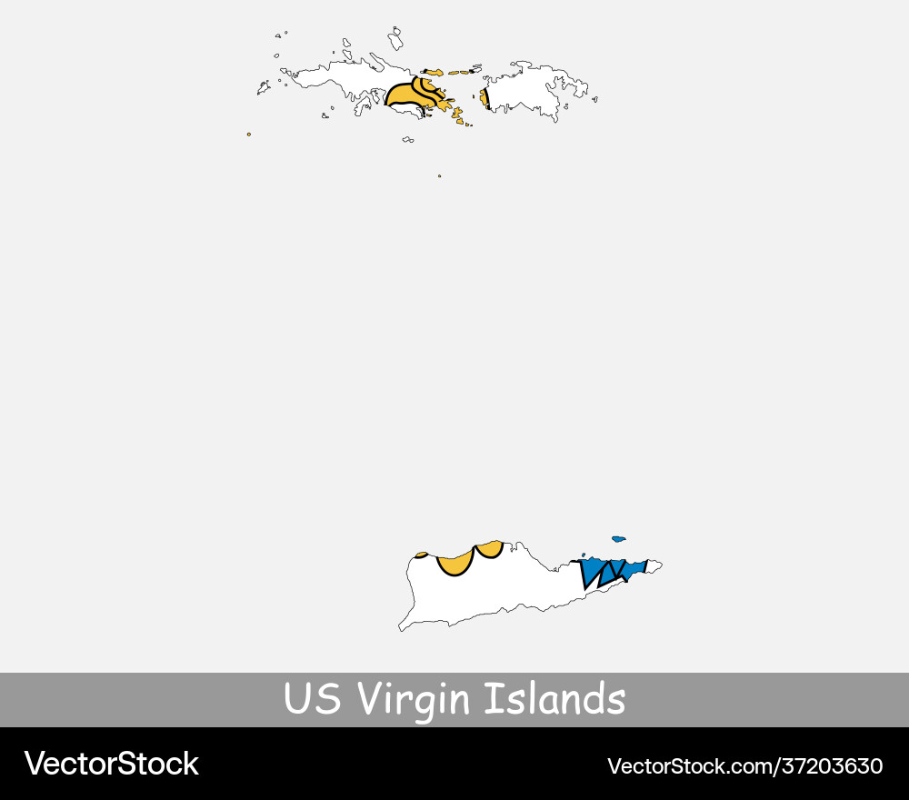 Us virgin islands map flag Royalty Free Vector Image