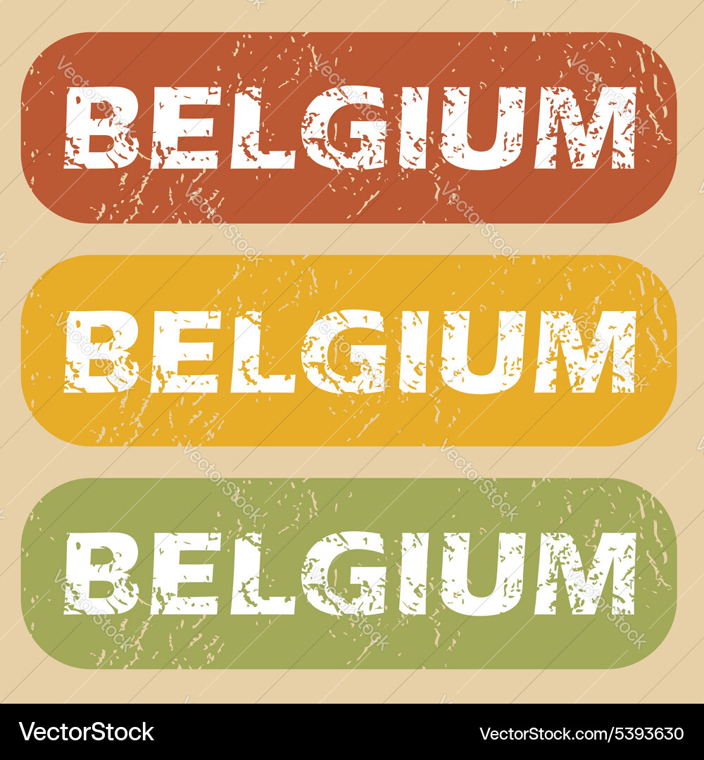Vintage belgium stamp set Royalty Free Vector Image