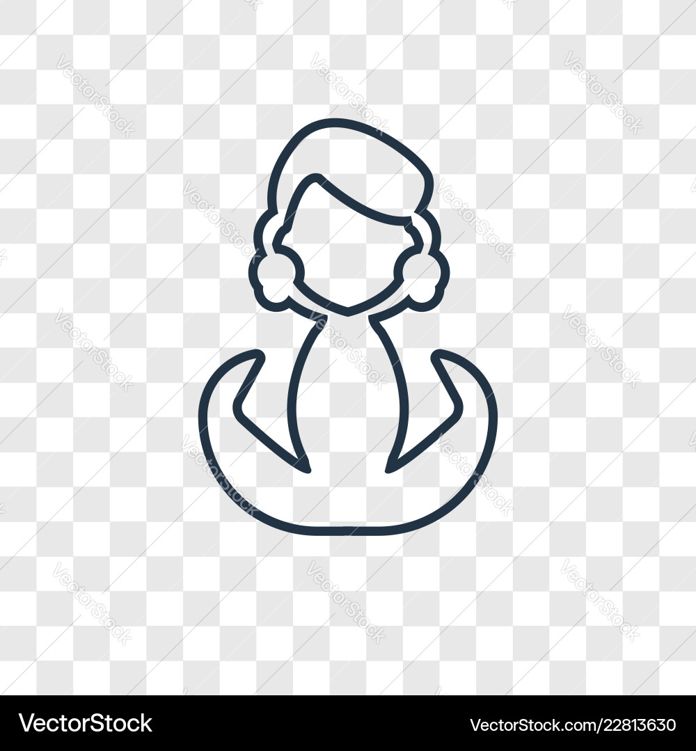 Woman concept linear icon isolated on transparent Vector Image