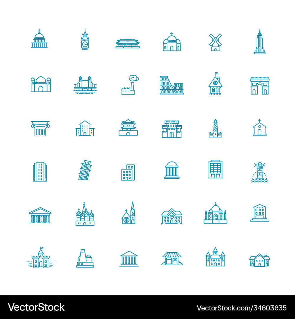 Building icons set government Royalty Free Vector Image