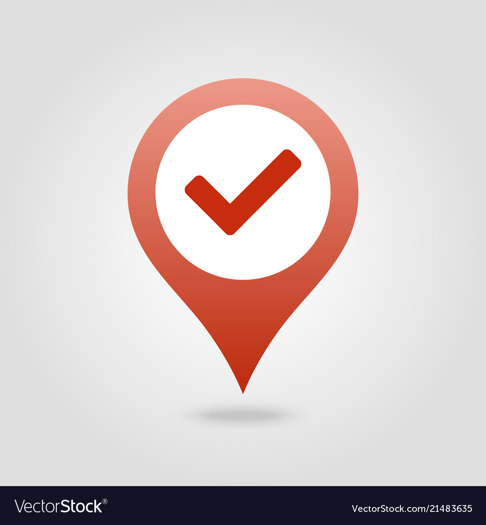 Check pin map icon pointer markers Royalty Free Vector Image