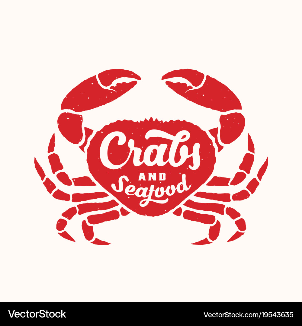 Crabs and seafood abstract sign emblem Royalty Free Vector