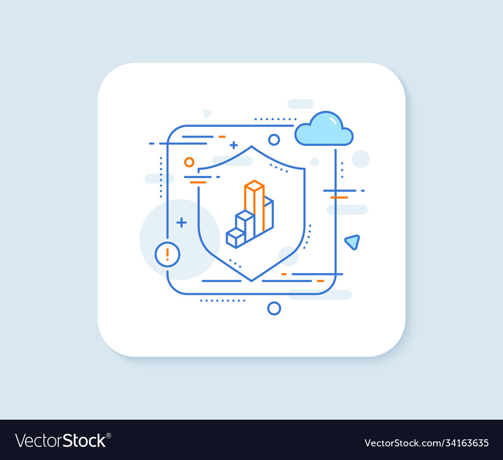 Diagram chart line icon column 3d graph sign Vector Image