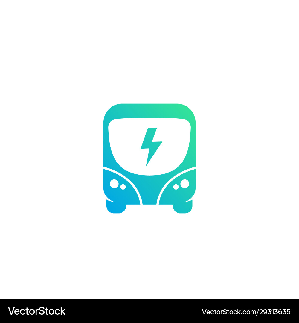 Electric bus clean transport icon Royalty Free Vector Image
