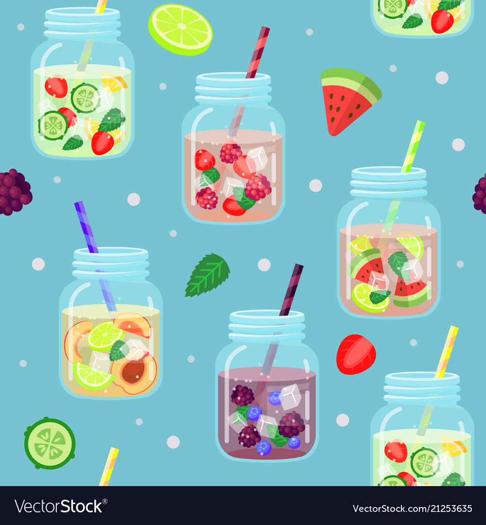 Fresh drinks pattern Royalty Free Vector Image