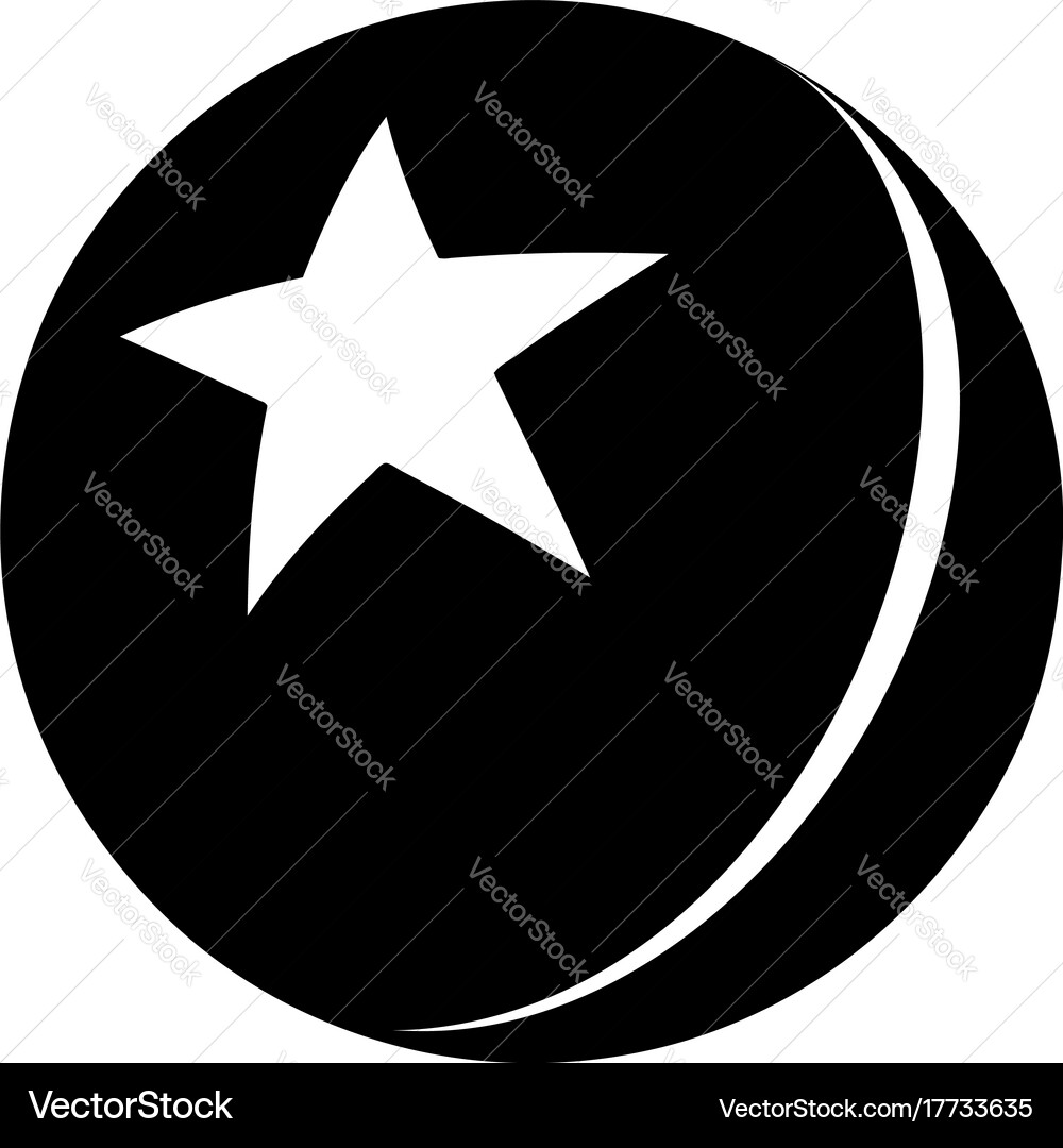 Glossy star ball icon simple black style Vector Image