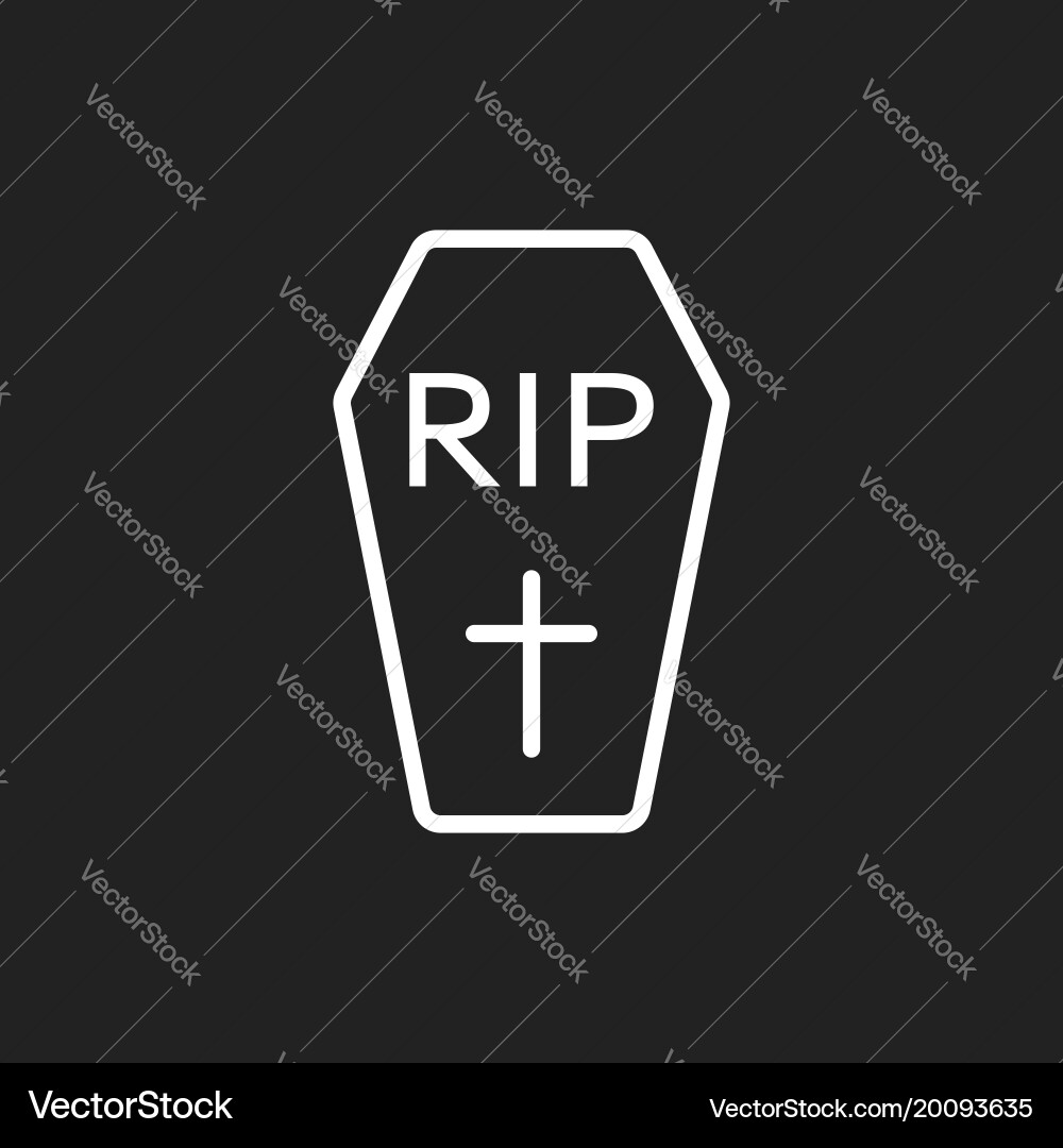Halloween grave icon gravestone rip tombstone Vector Image