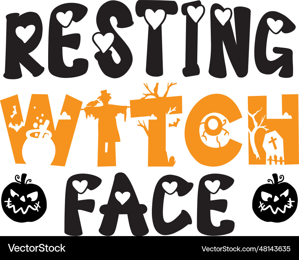 Halloween typography design Royalty Free Vector Image